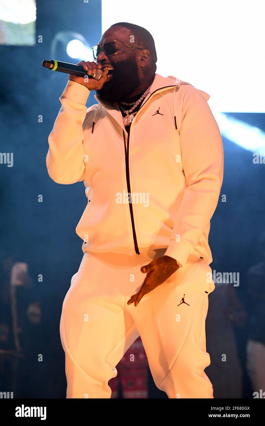 Miami - FL - 20201219 Rick Ross performs during "Ross The Bells ...