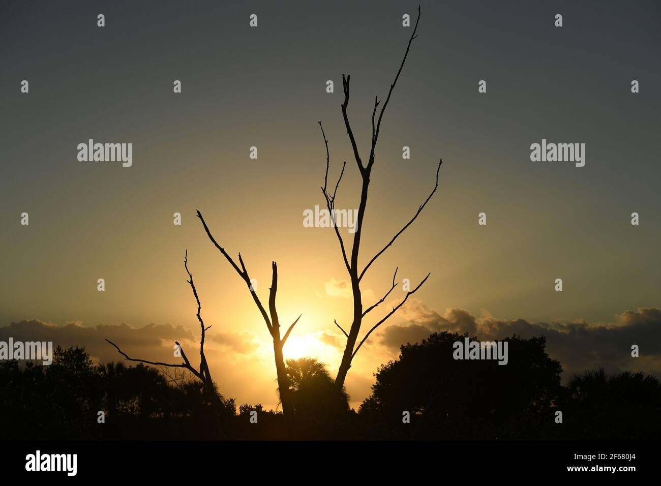 Miami - FL - 20201220 A general view of the sun setting over the ...