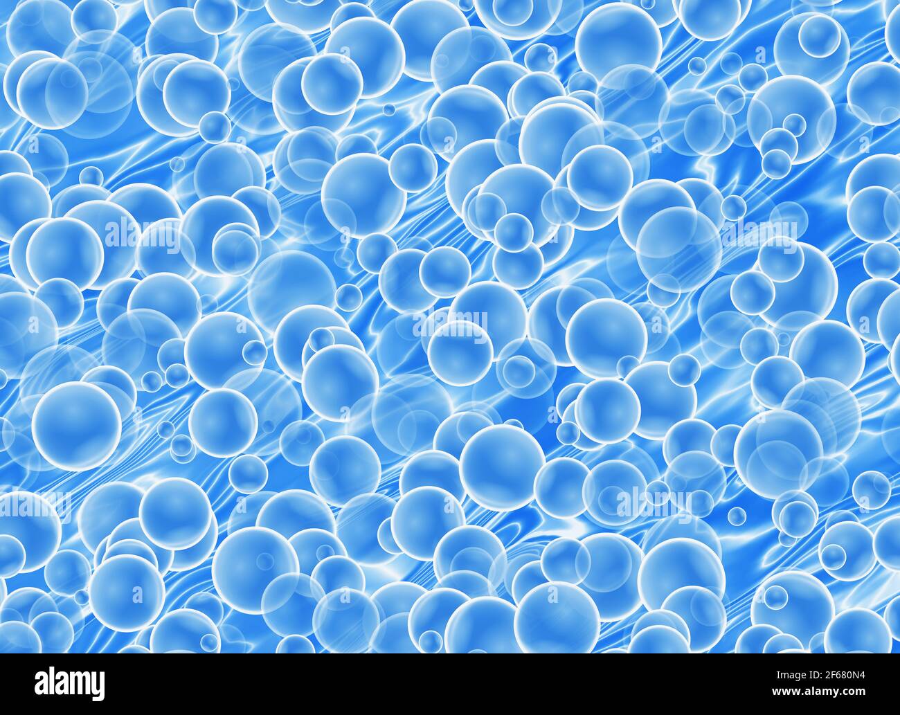 motion many bubbles in a flow blue water Stock Photo - Alamy