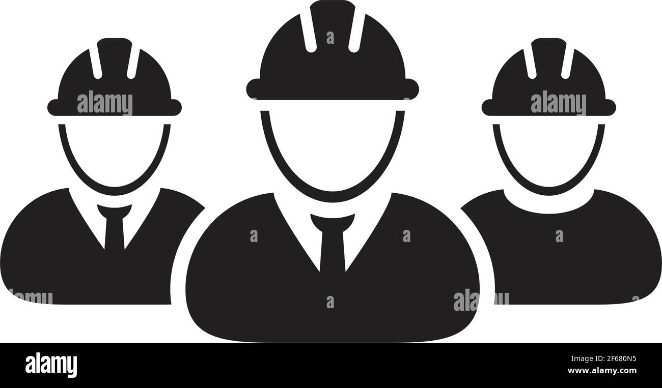 Factory worker icon vector group of construction builder people persons ...