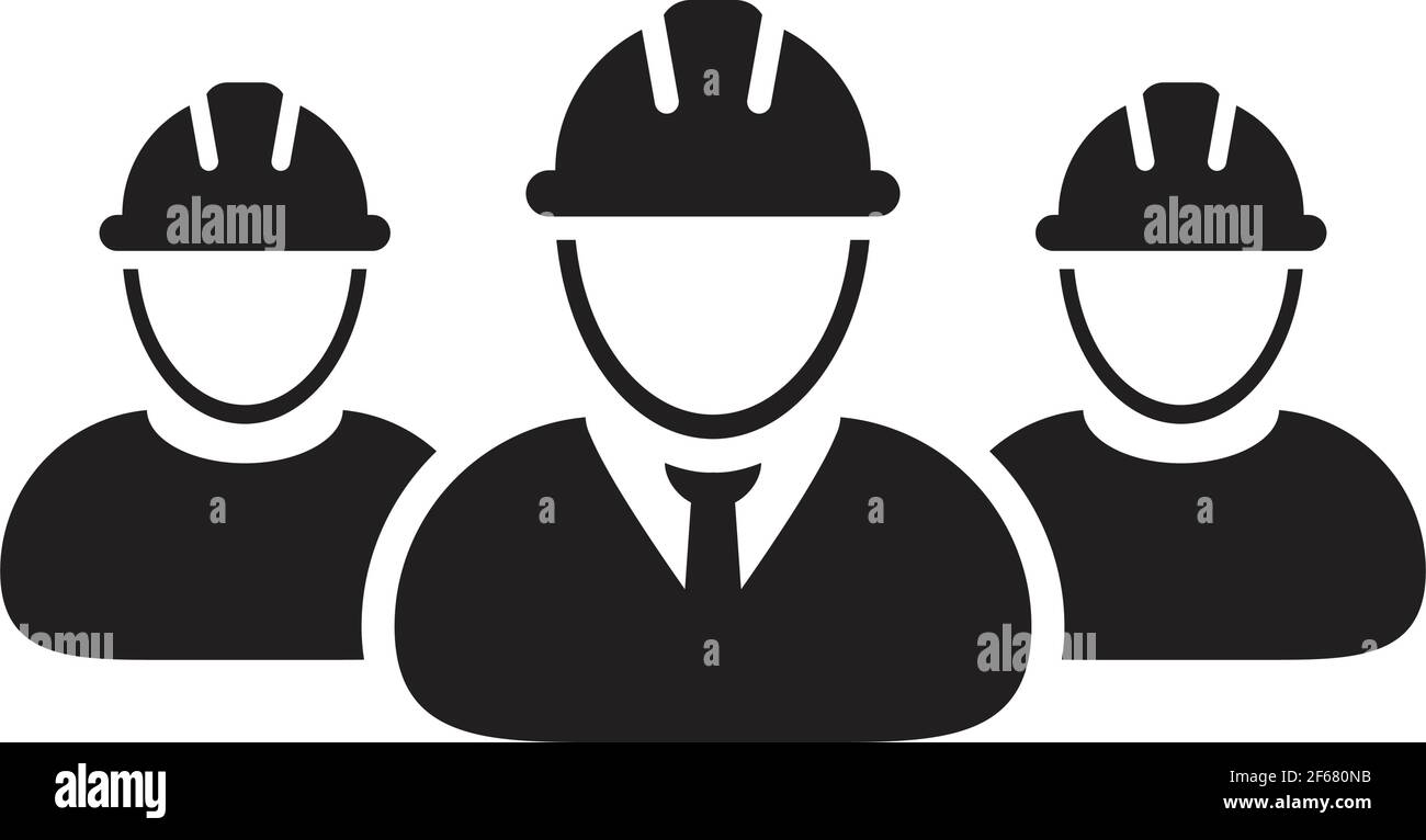 Contractor workers icon vector group of construction worker people ...