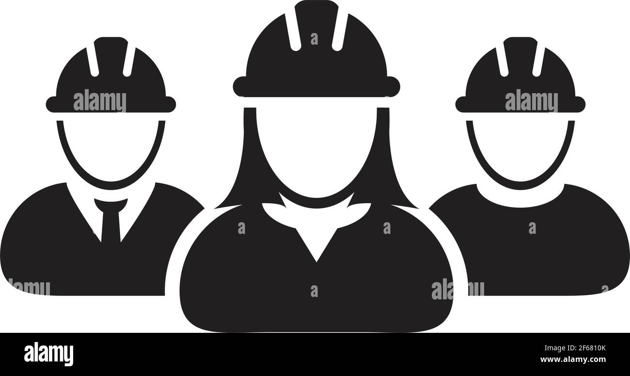 Workers icon vector group of construction builder contractor people ...