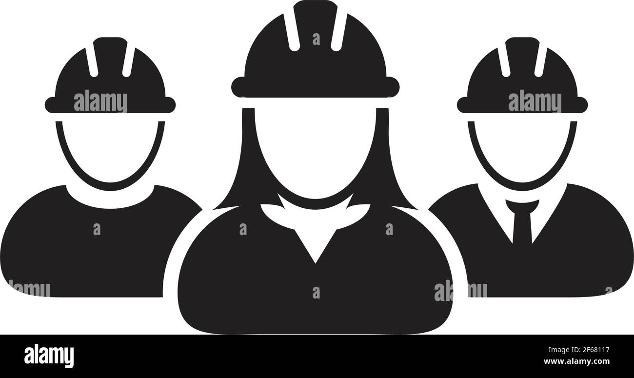 Labors icon vector group of construction worker people persons profile ...
