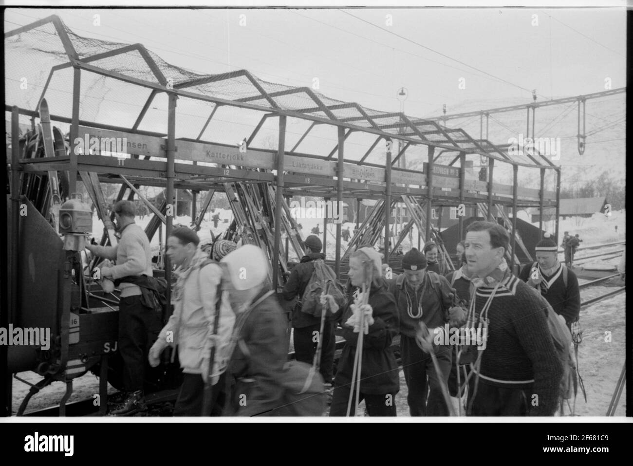 Ski carriage is unloaded at Björkliden Station Stock Photo - Alamy
