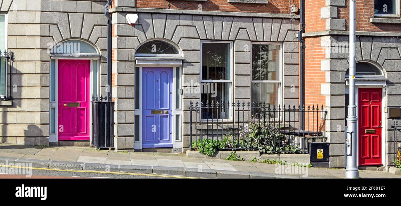 Typical colored doors in Dublin, Ireland Stock Photo - Alamy