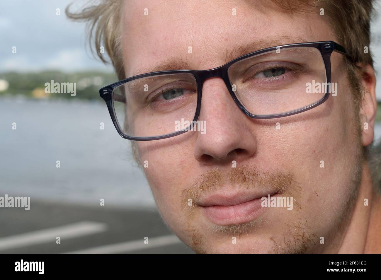 Handsome man moustache wearing glasses hi-res stock photography and ...