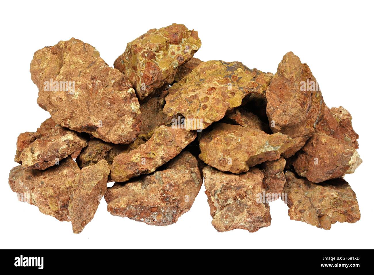 bauxite from Les Baux, France isolated on white background Stock Photo ...
