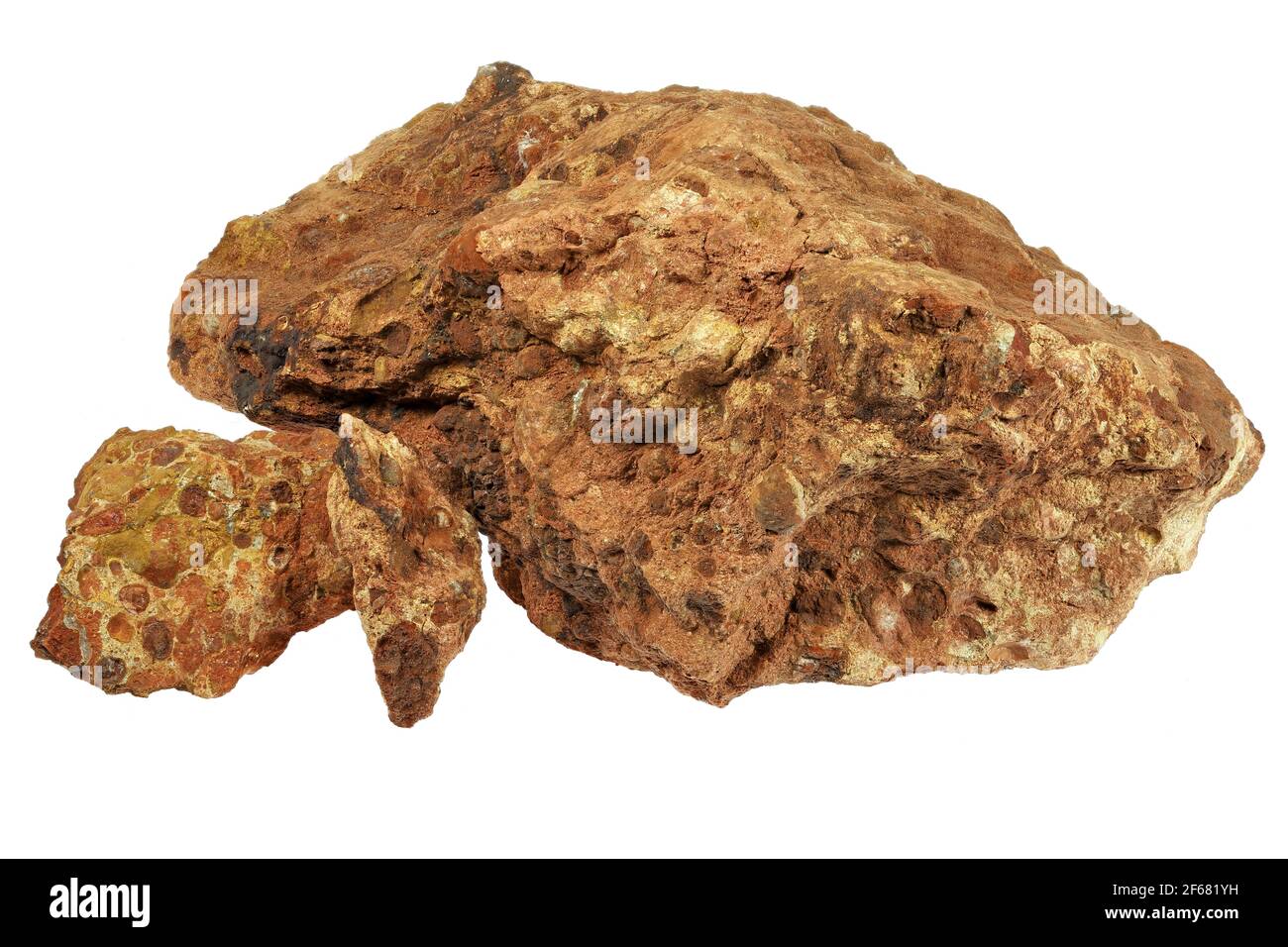 bauxite from Les Baux, France isolated on white background Stock Photo ...