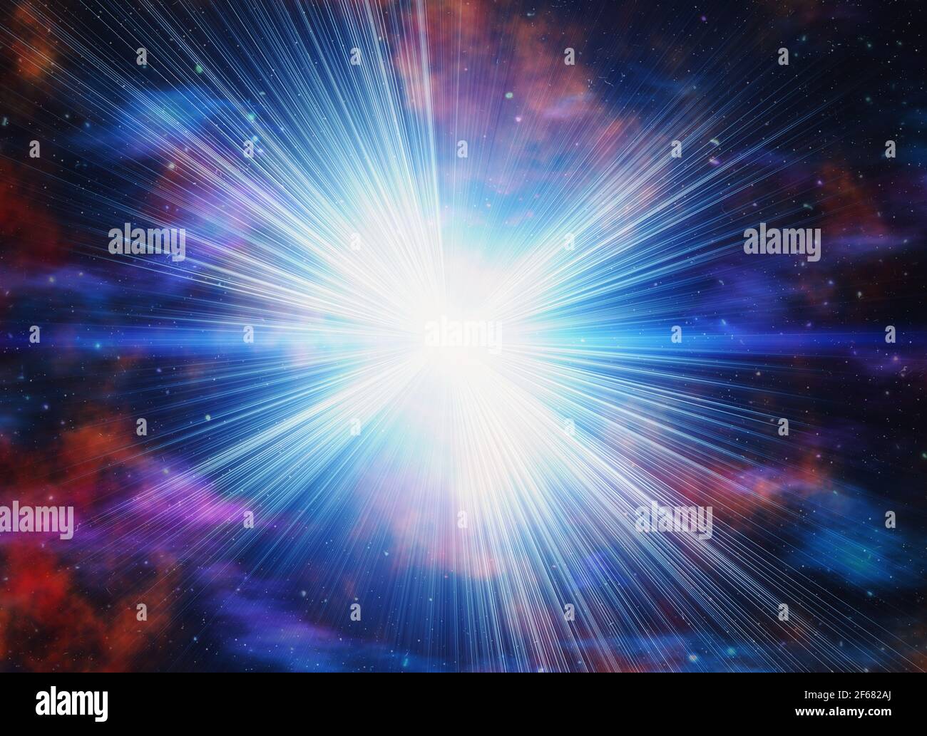 white flash on space stars background Stock Photo - Alamy