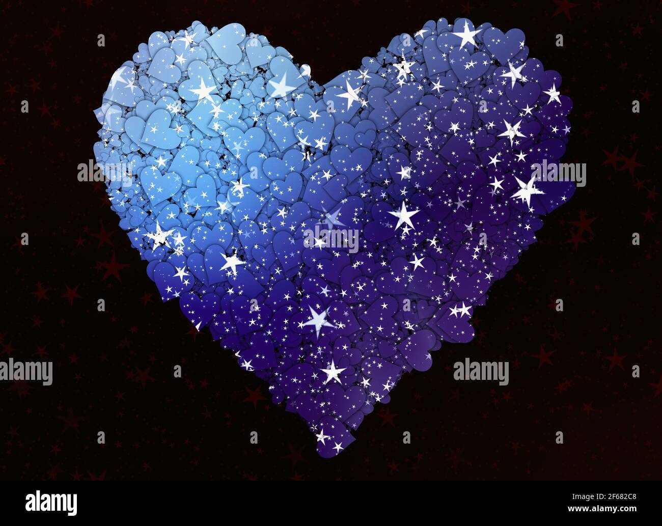 painted hearts with stars background Stock Photo - Alamy