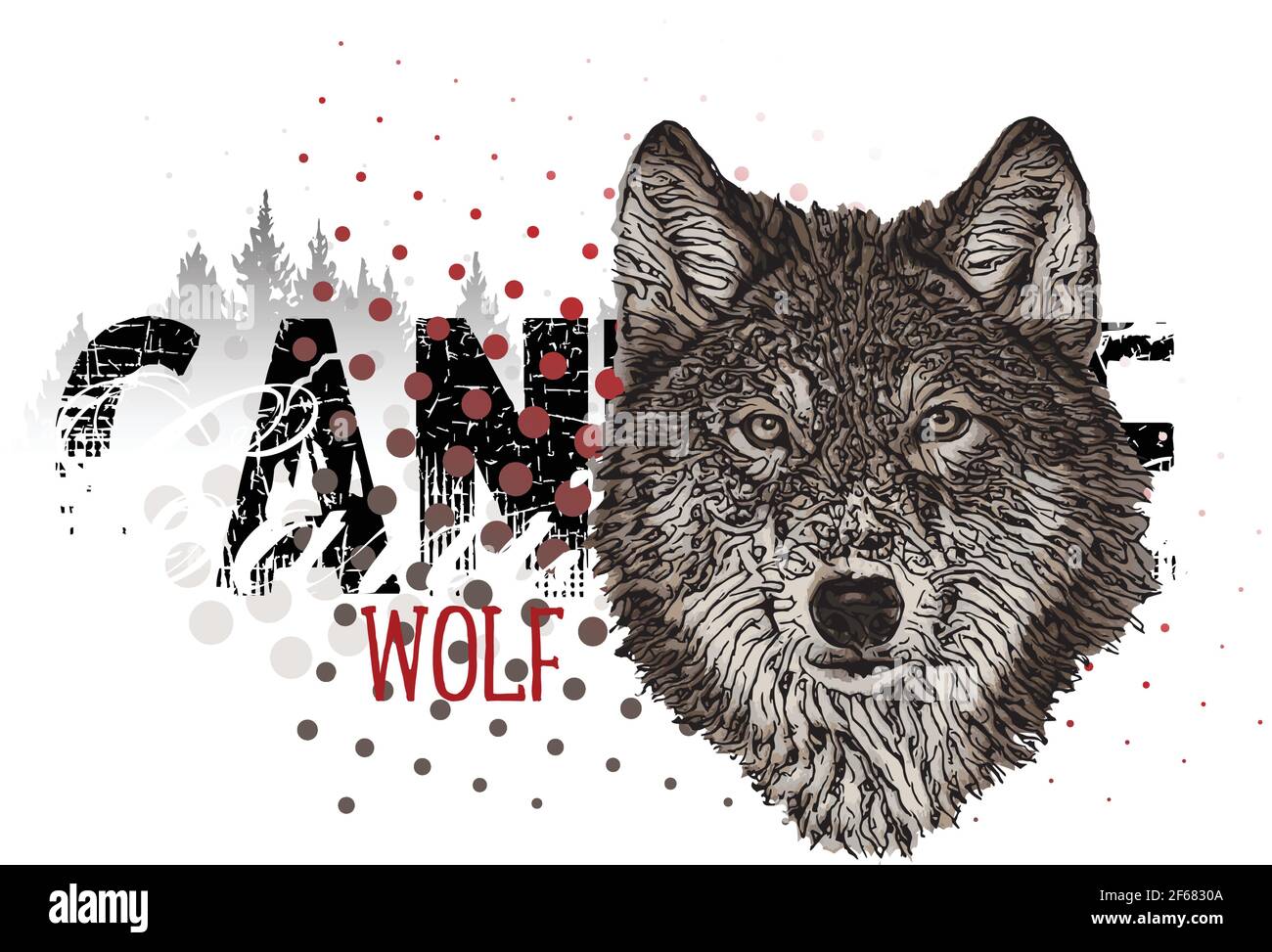wolf banner vector illustration Stock Vector Image & Art - Alamy