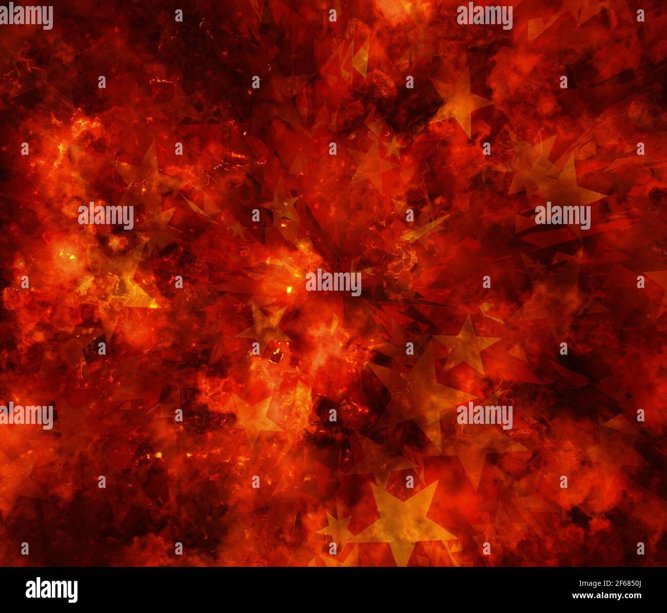 burning fire burst background with stars Stock Photo - Alamy
