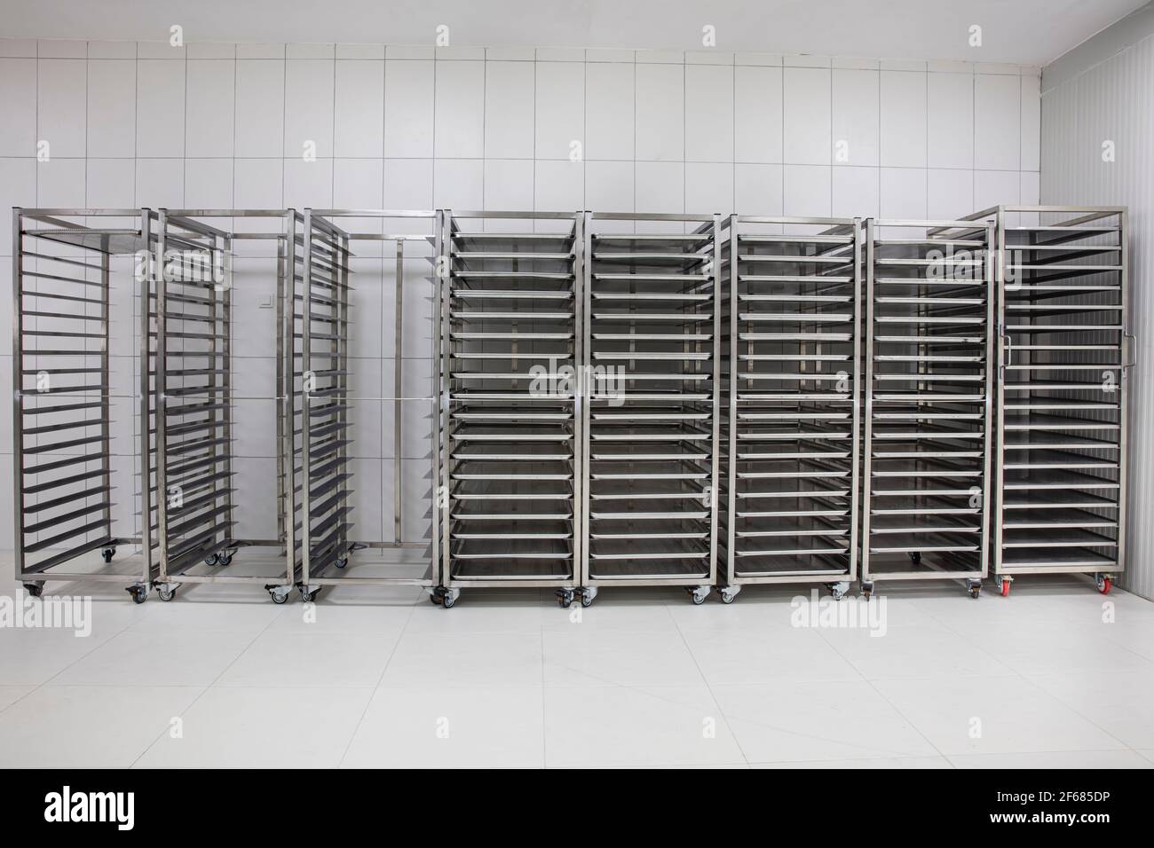 Industrial baking trays and tray transport trolley. Baking Industry ...