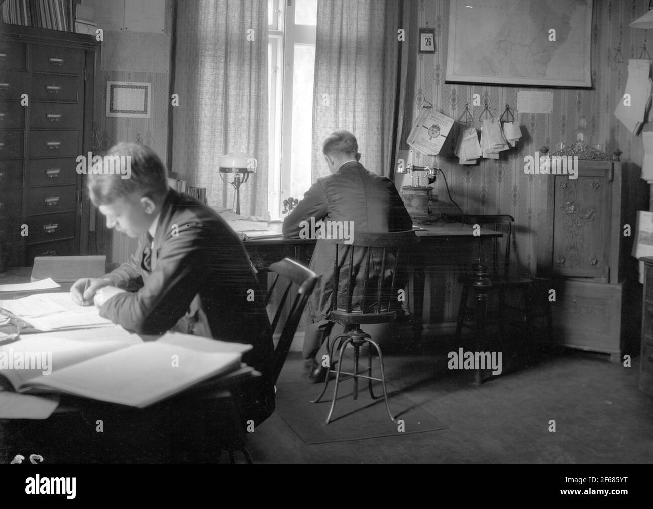 The peat powder factory.Frå left: Erik Broberg and Edvin Gusdtavsson ...