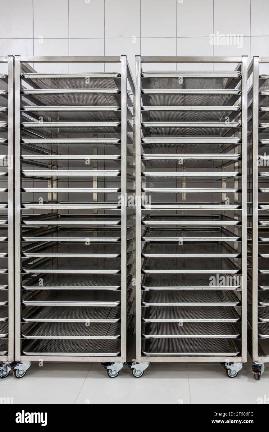 Industrial baking trays and tray transport trolley. Baking Industry ...