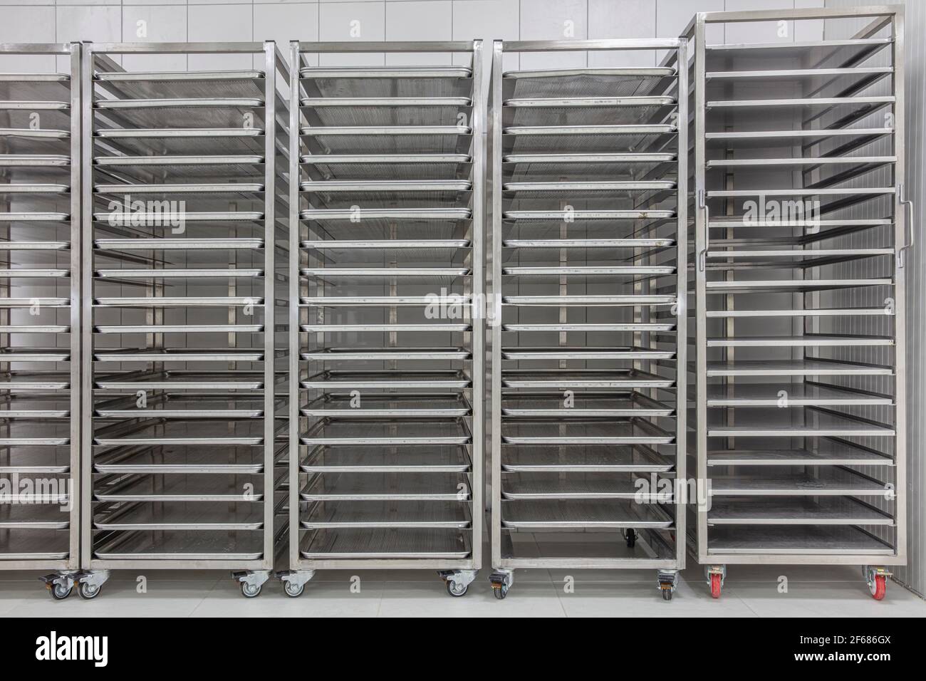 Industrial baking trays and tray transport trolley. Baking Industry ...