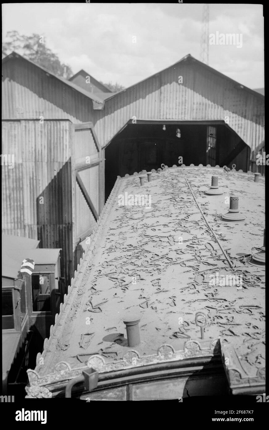 The roof of the Oscar II audience car before the renovation Stock Photo ...