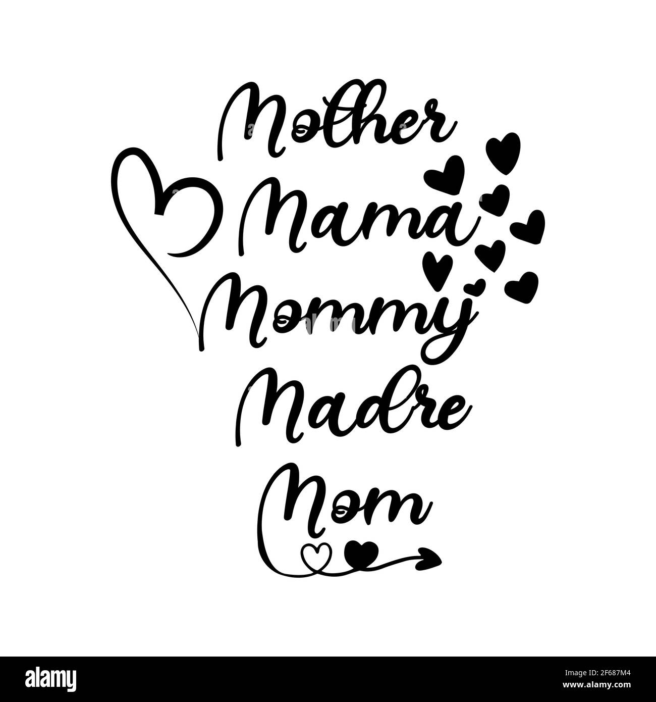 Mothers Day Mother, Mama, Mommy, Mom Typography letter Crafts or Tshirt ...