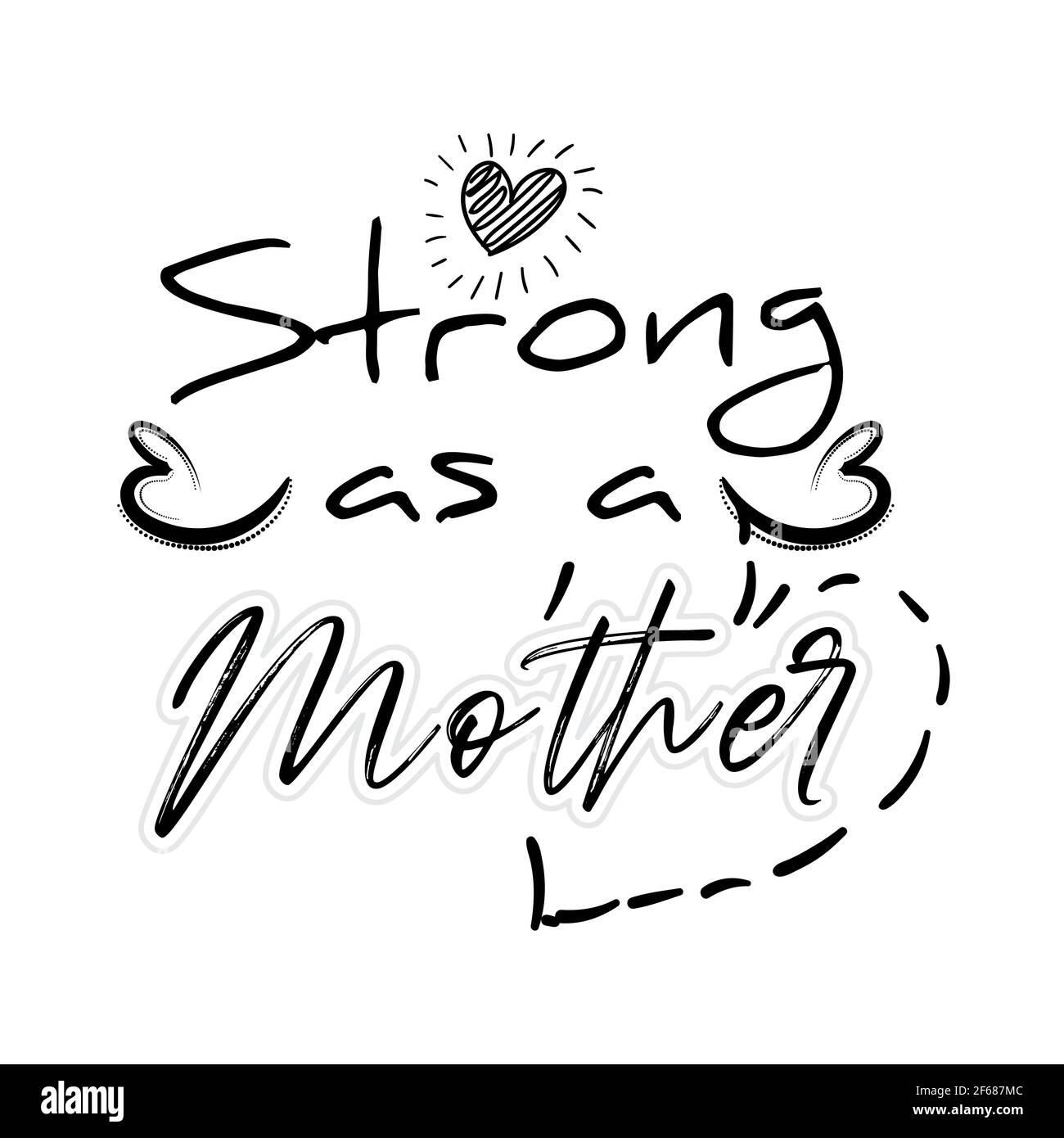 Mothers Day Strong as a Mother Typography letter Crafts or Tshirt ...