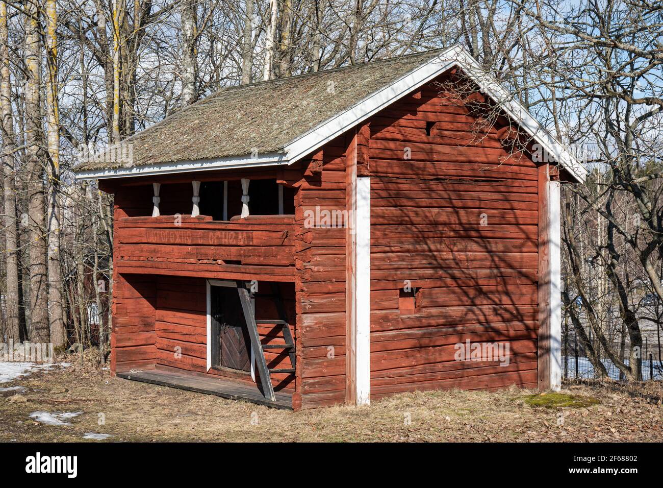 Old agricultural granary building at Gesterby open-air museum in ...