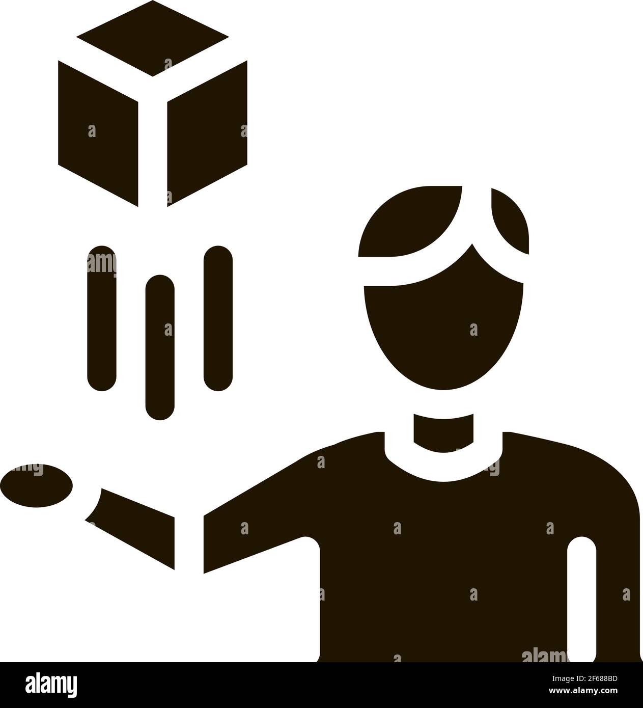 virtual reality representative icon Vector Glyph Illustration Stock ...