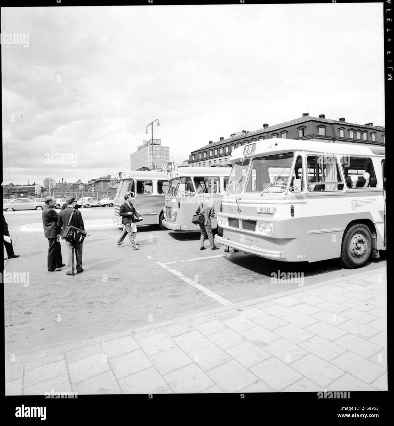 The state railways SJ, buses at the bus singing at the ...