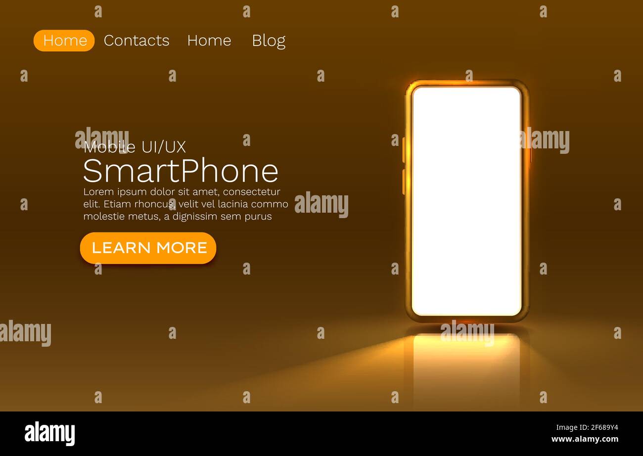 Smartphone mobile screen, technology mobile display light. Vector ...