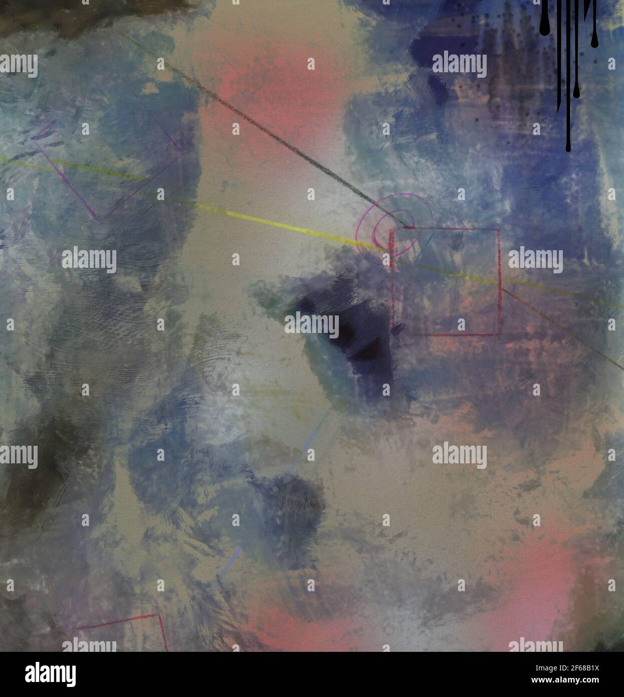 Muted Abstract Painting. 3D rendering Stock Photo - Alamy