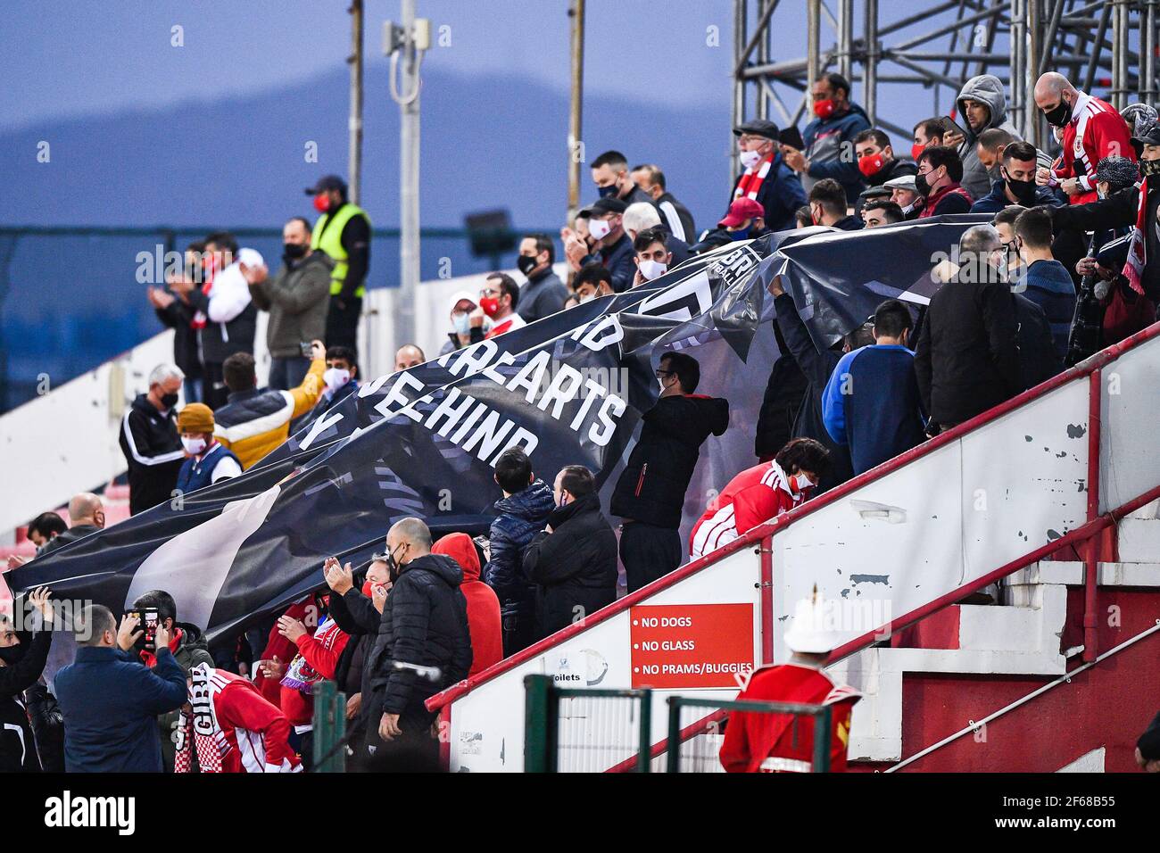 GIBRALTAR, GIBRALTAR - MARCH 30: Supporters of Gibraltar during the ...