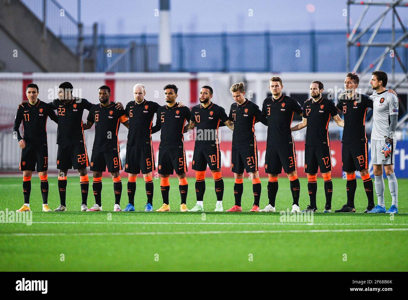 GIBRALTAR, GIBRALTAR - MARCH 30: Team Netherlands during the FIFA World ...