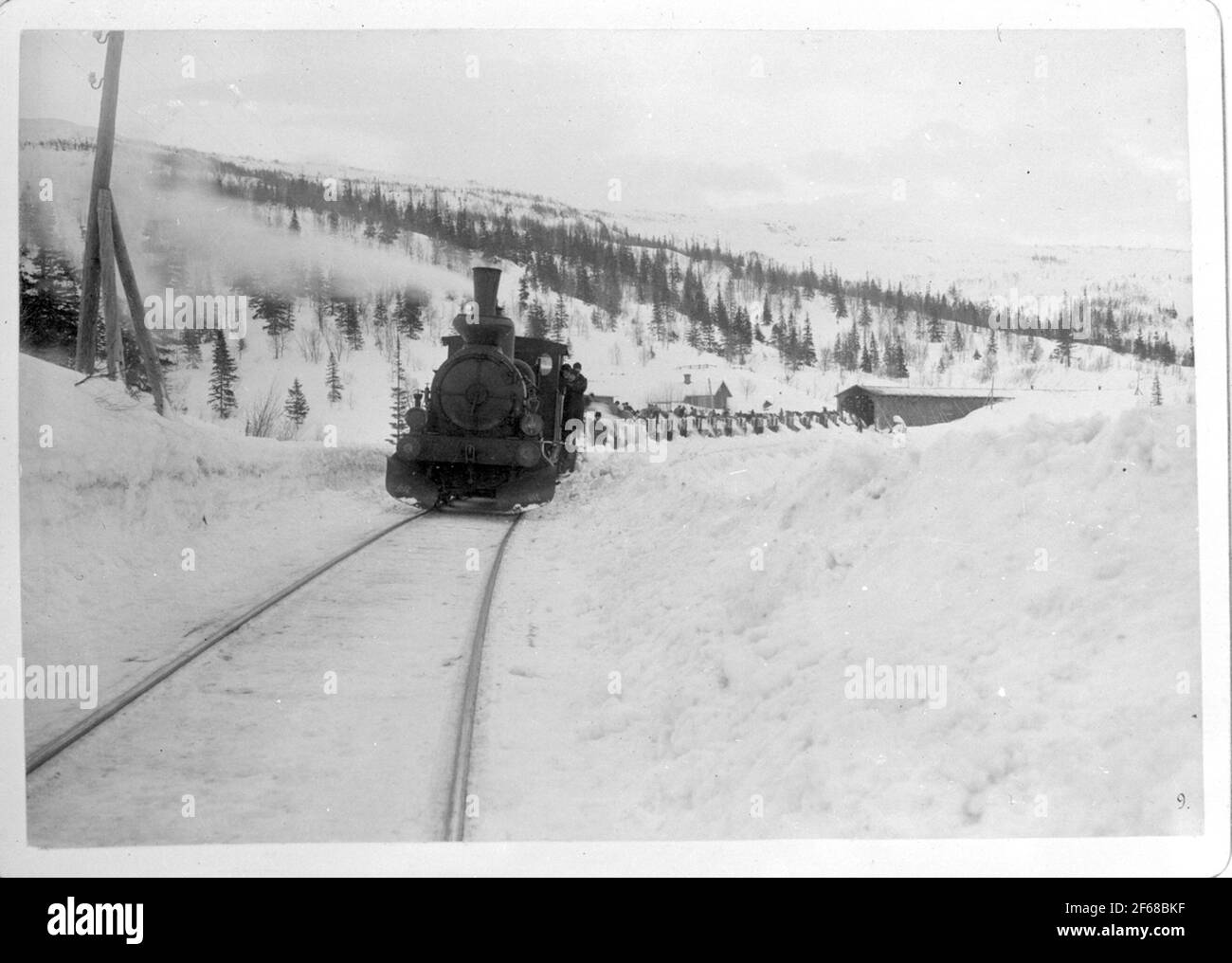 Snowstone at, hell, railway bank just before the border of Norway. In ...