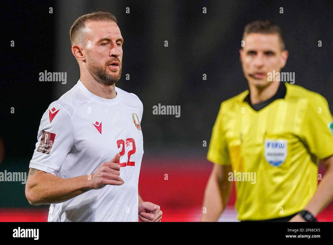 LEUVEN, BELGIUM - MARCH 30: Igor Stasevich of Belarus during the FIFA ...