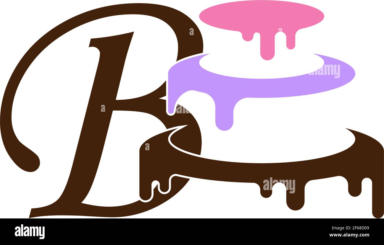 Letter B icon with wedding cake design template vector illustration ...