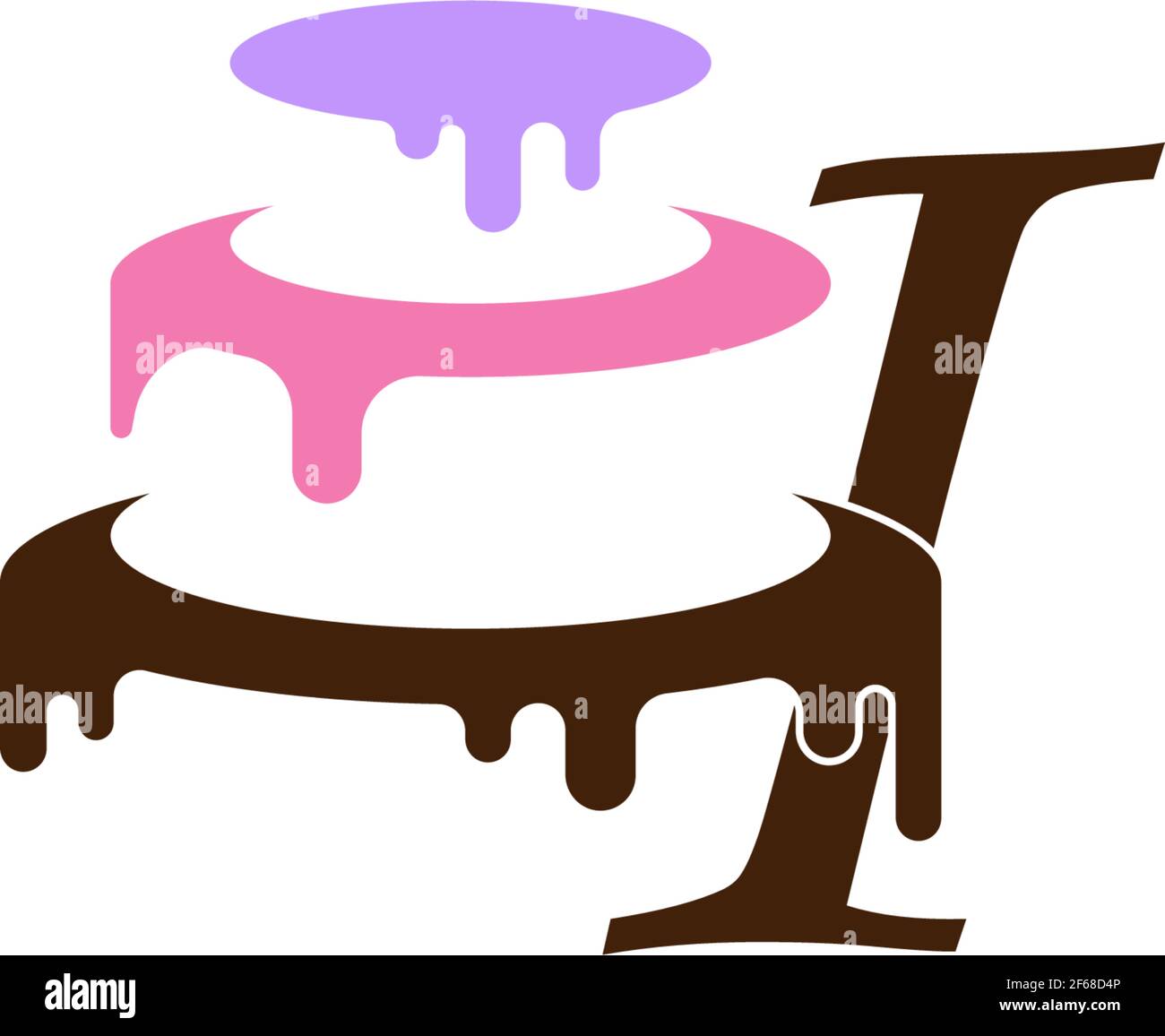 Letter I icon with wedding cake design template vector illustration ...