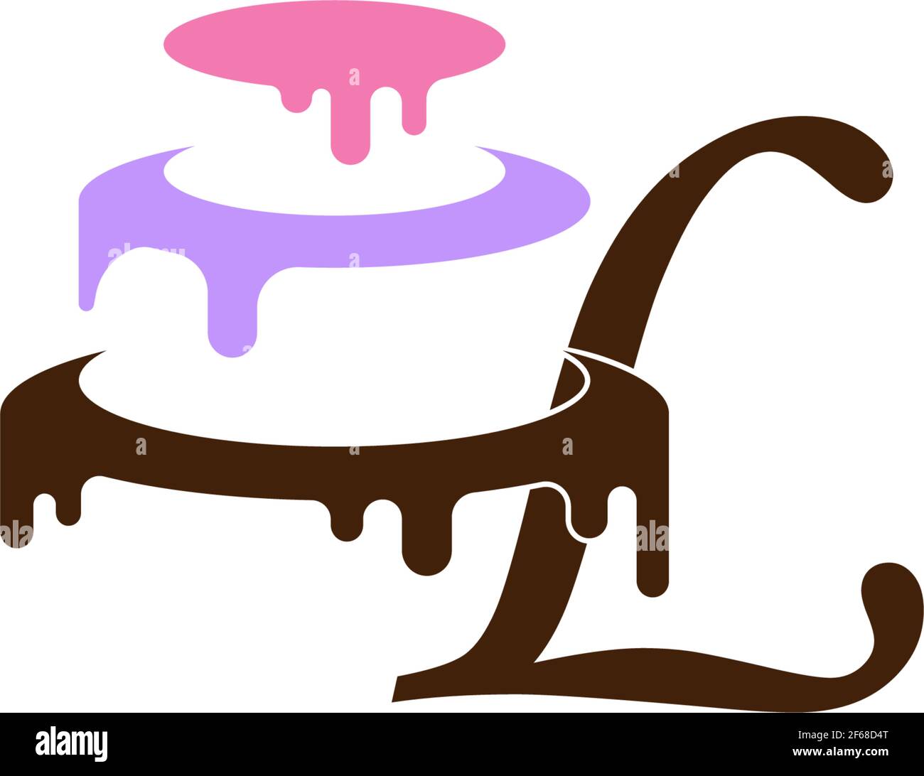 Letter L icon with wedding cake design template vector illustration ...