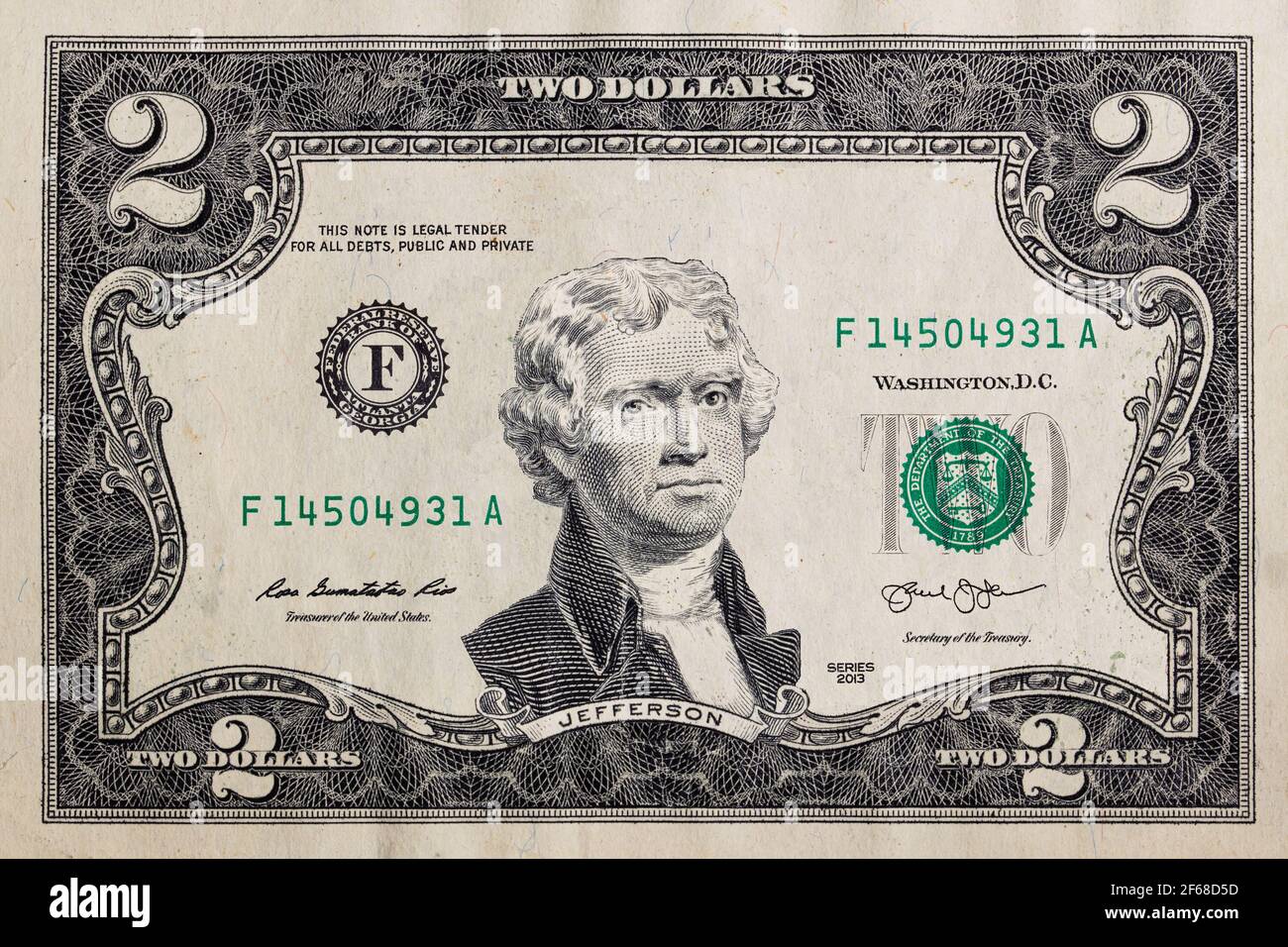 Modified decorative 2 dollar bill artwork for design purpose Stock ...
