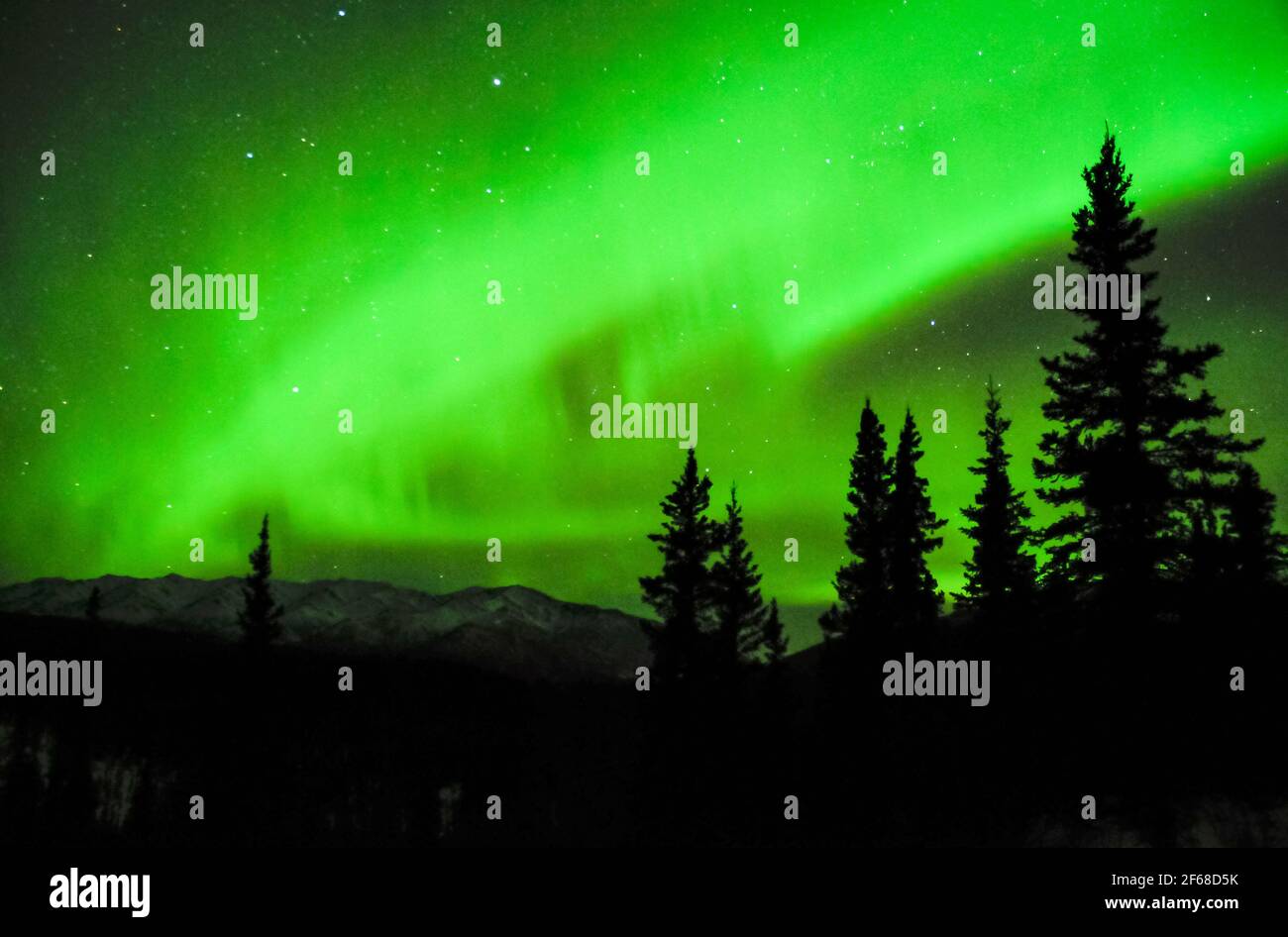 North America; United States; Alaska; Alaska Range; Winter; Night ...