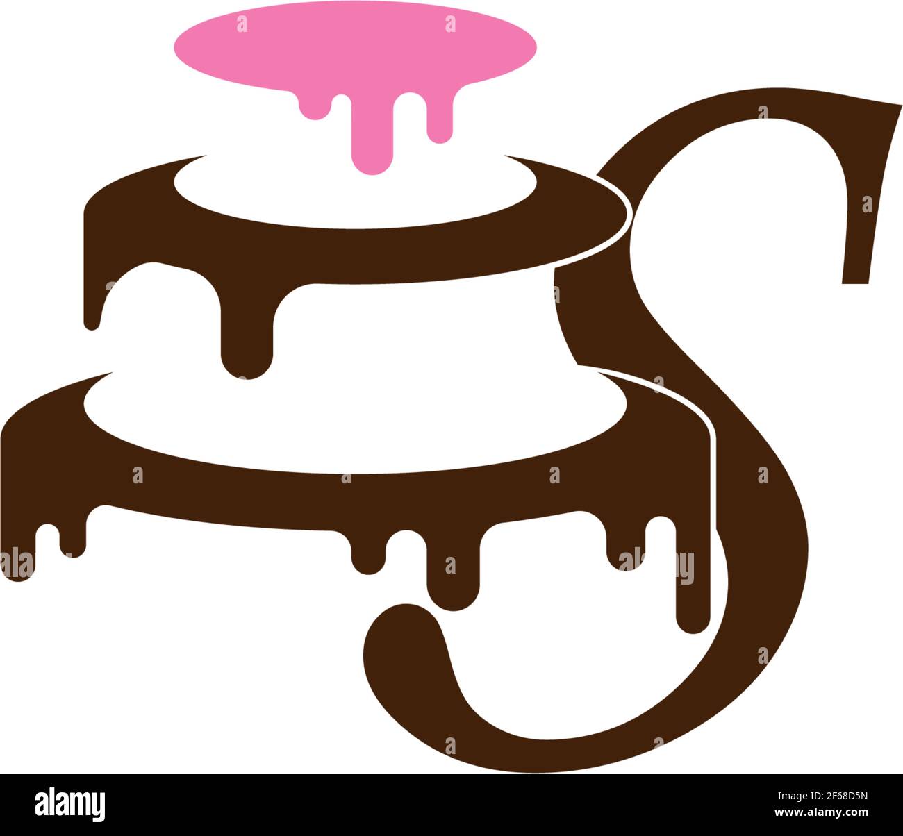 Letter S icon with wedding cake design template vector illustration ...