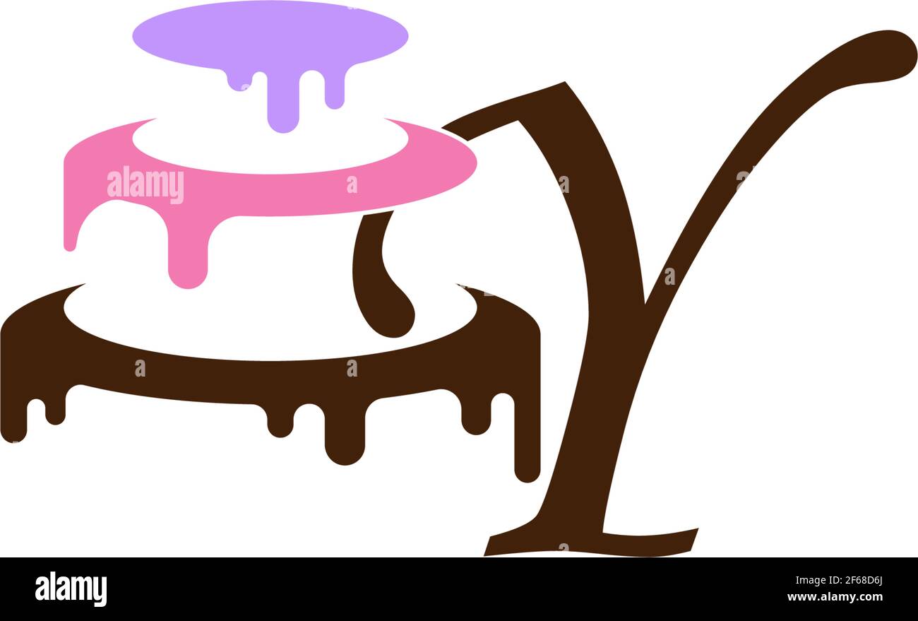 Letter Y icon with wedding cake design template vector illustration ...