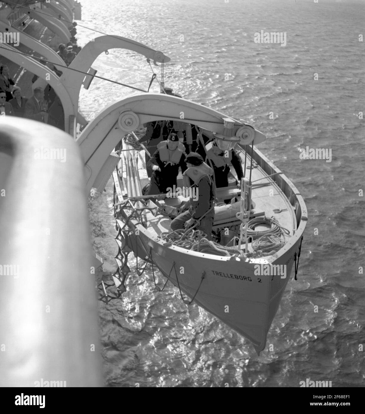 Lifeboat exercise Black and White Stock Photos & Images - Alamy