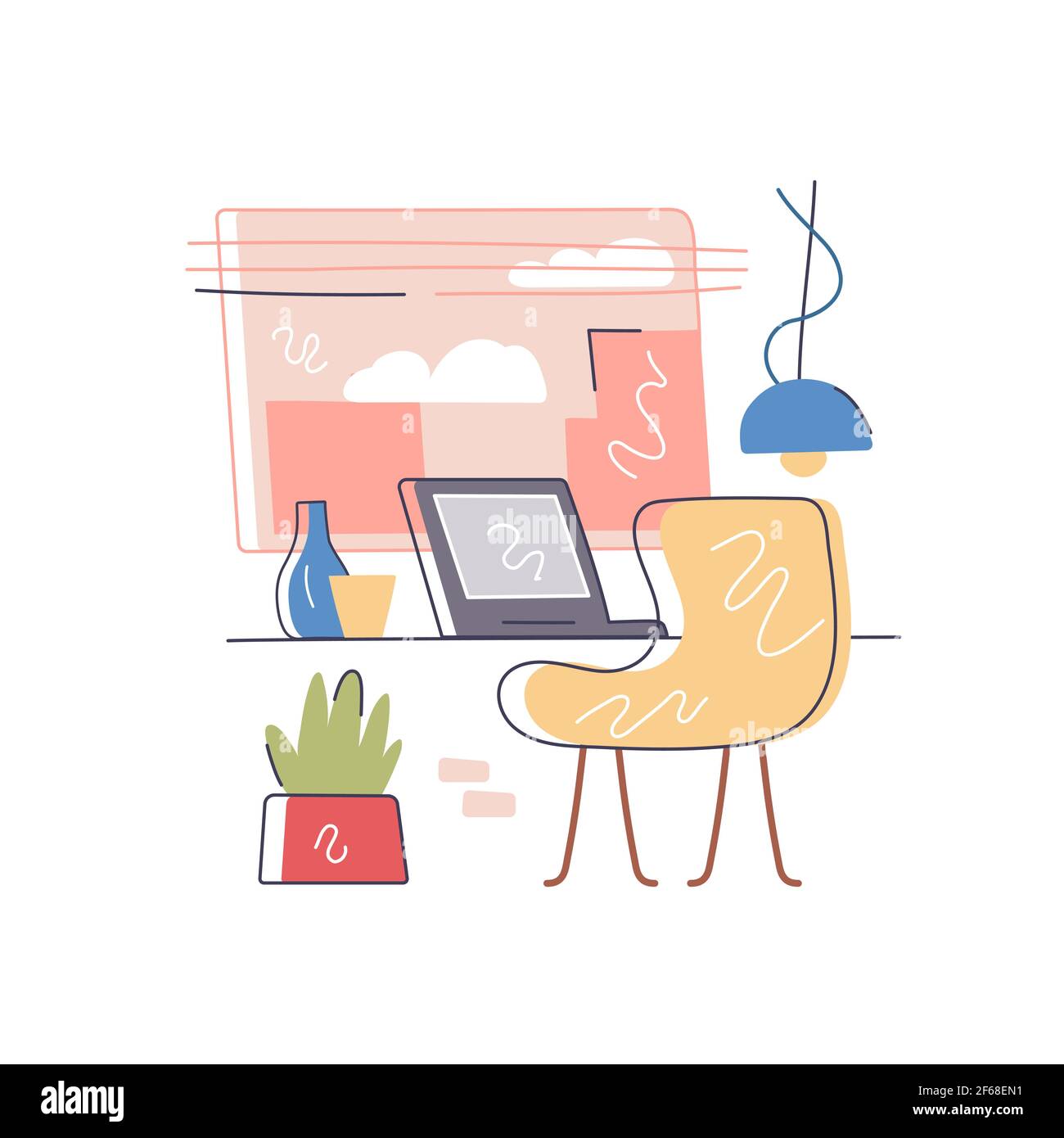 White workplace Stock Vector Images - Alamy