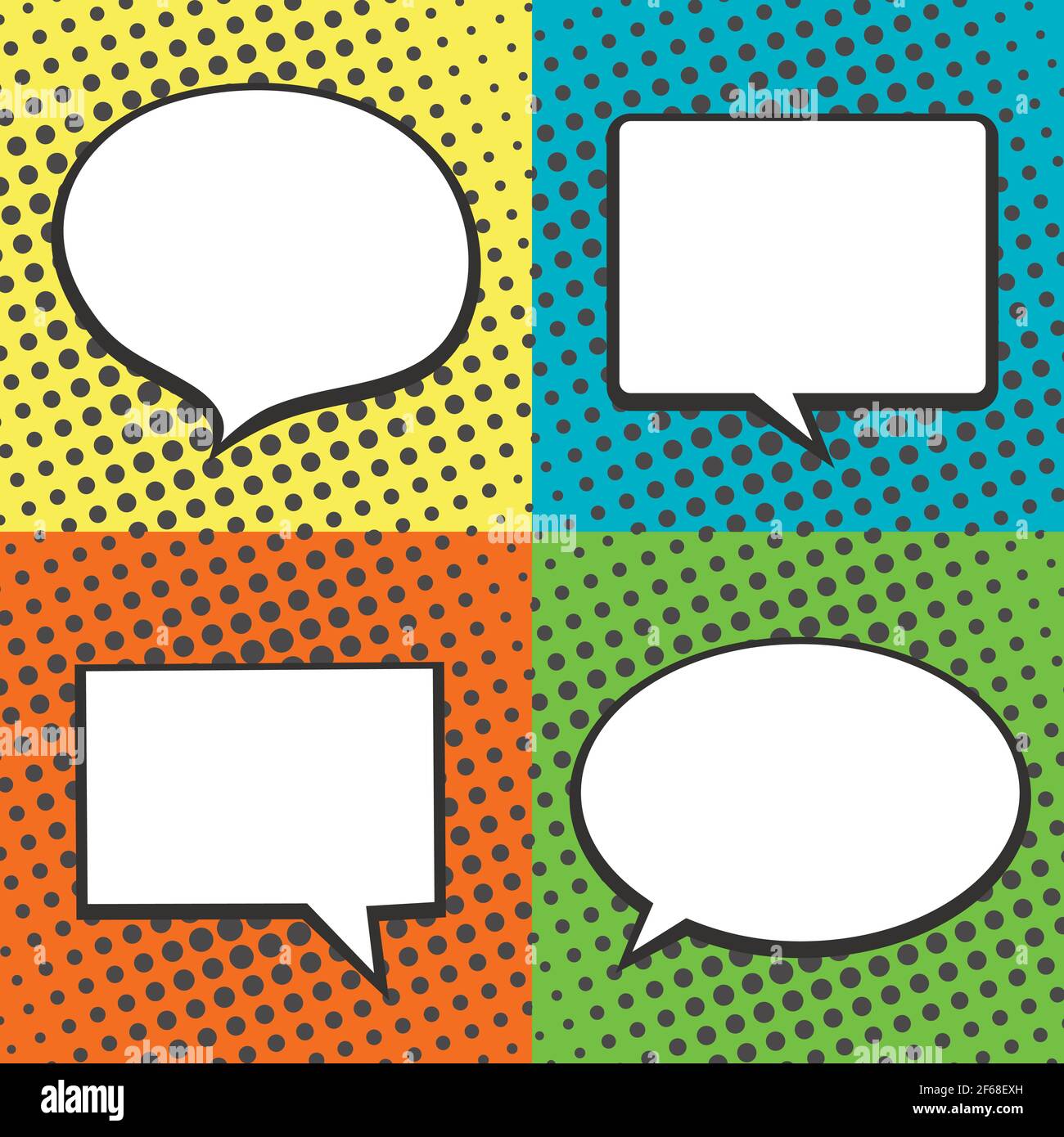 Blank empty white speech bubbles in pop-art style Stock Vector Image ...