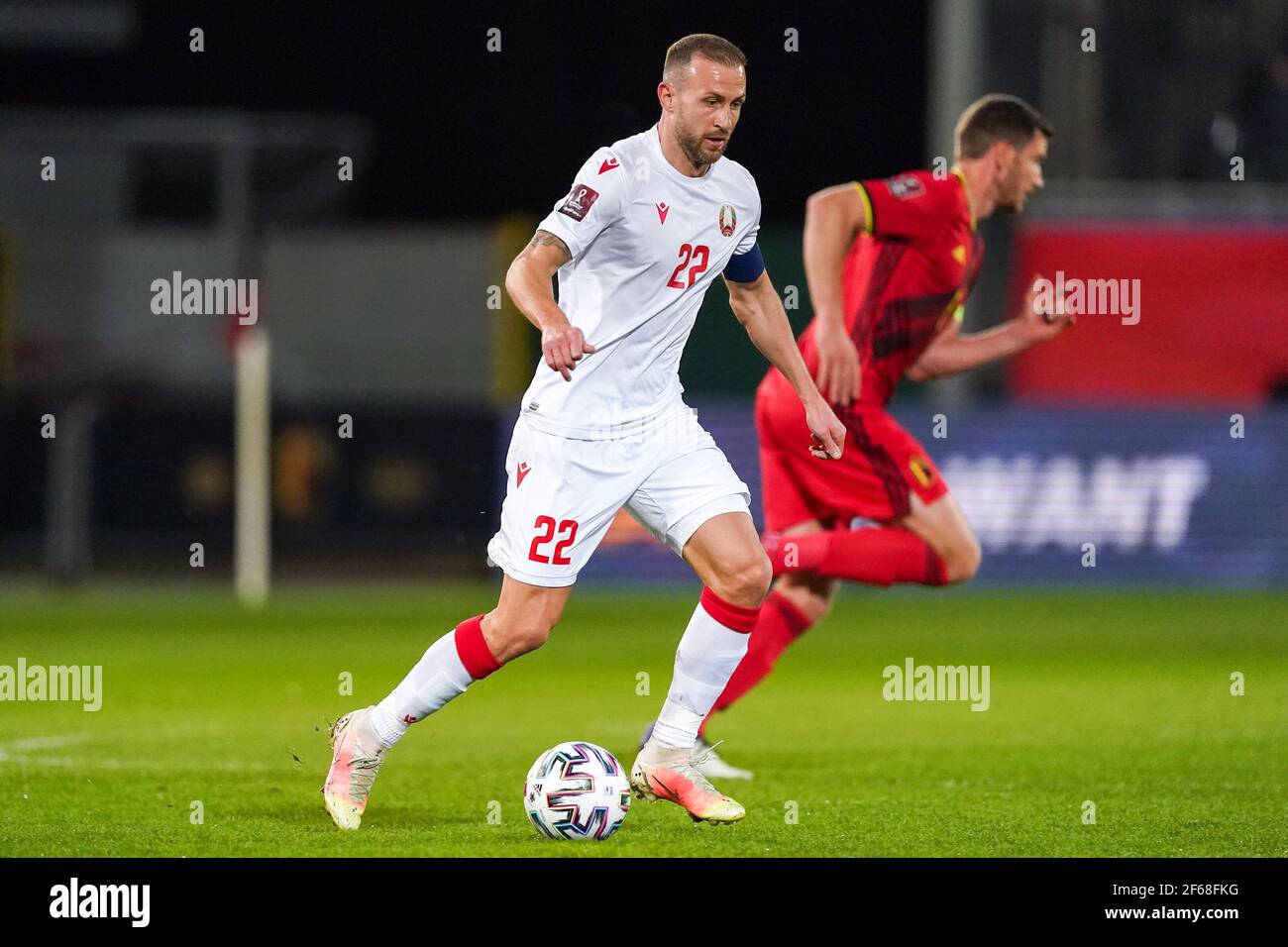 LEUVEN, BELGIUM - MARCH 30: Igor Stasevich of Belarus during the FIFA World Cup 2022 Qatar ...