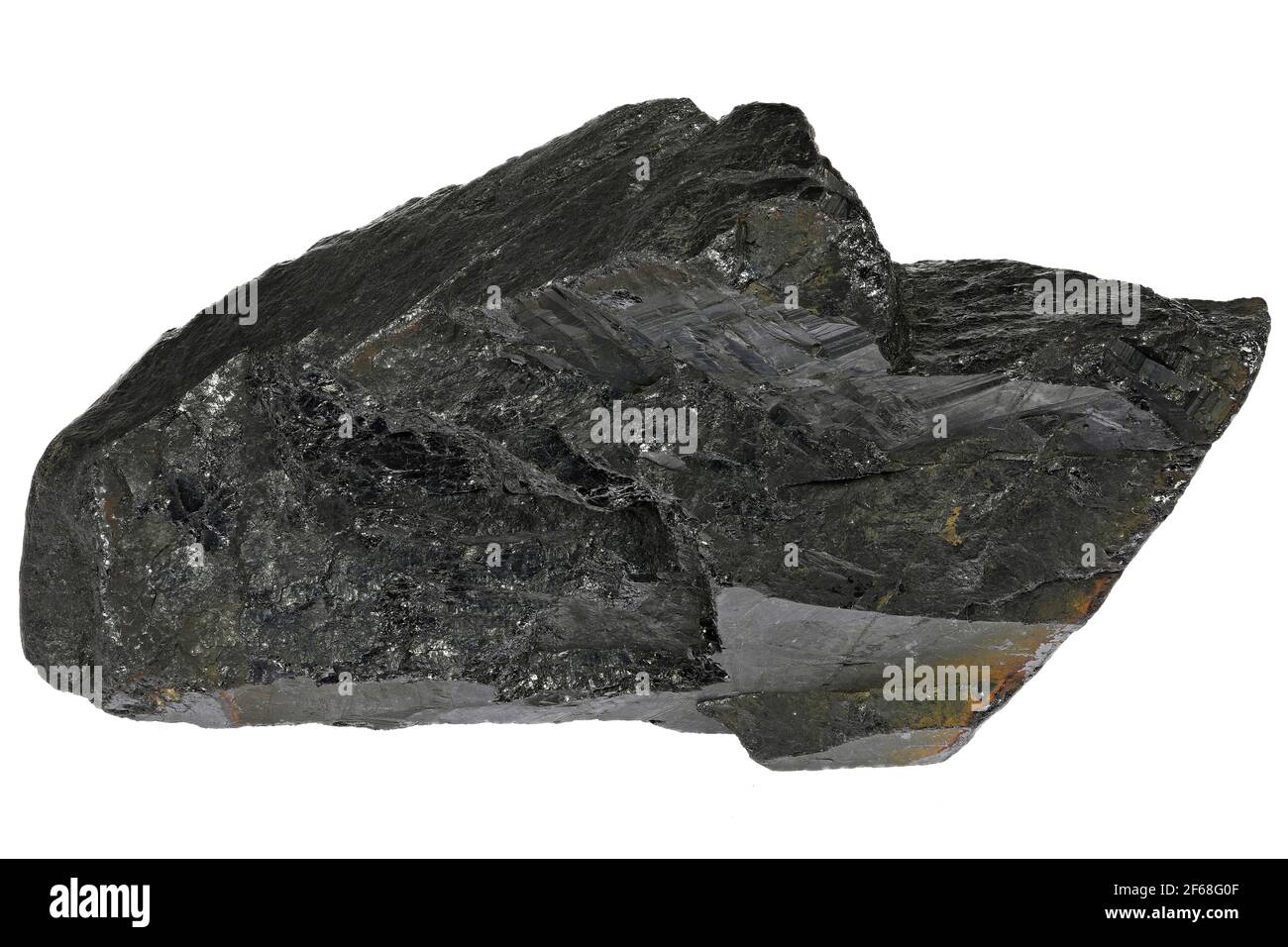 coltan from Analalava District, Madagascar isolated on white background ...