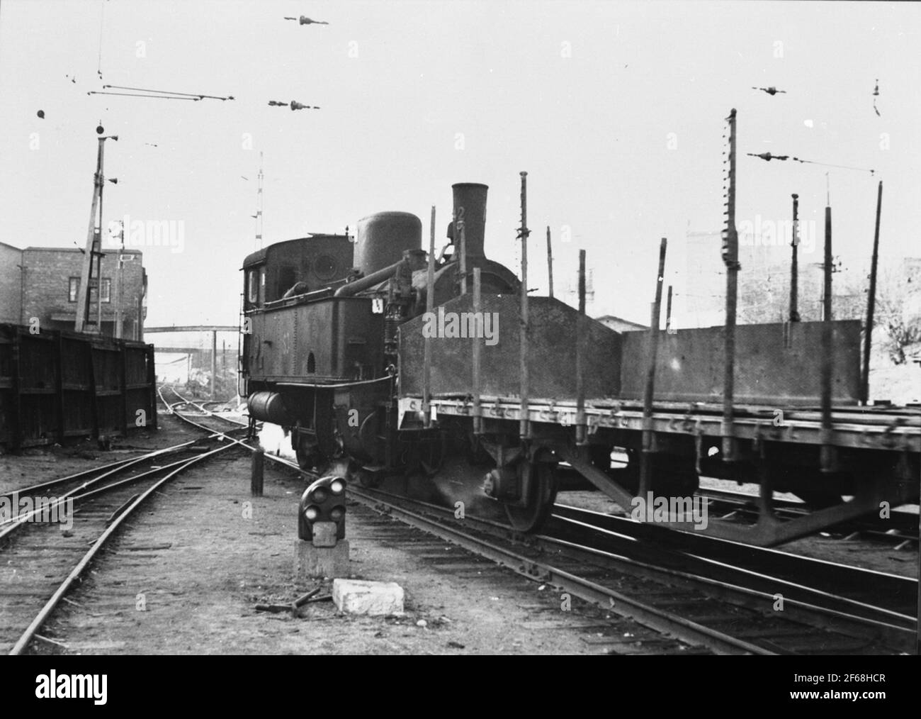 The state's railways, SJ N 1442 switches on the normal track of the ...