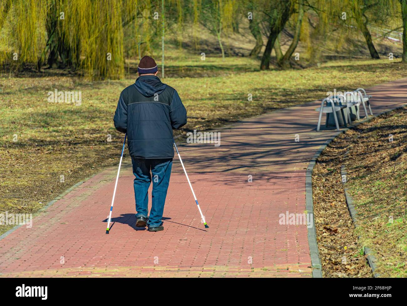 Nordic walking old man hi-res stock photography and images - Alamy