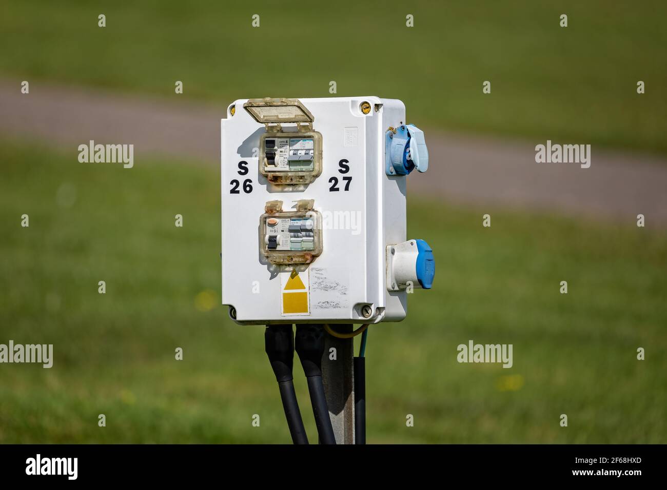 Caravan power supply campsite hi-res stock photography and images - Alamy