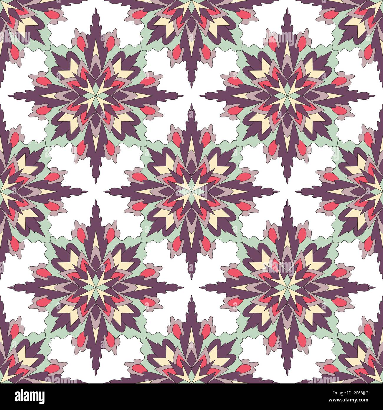 Geometric mandala pattern, outline hand drawn style Stock Vector Image ...