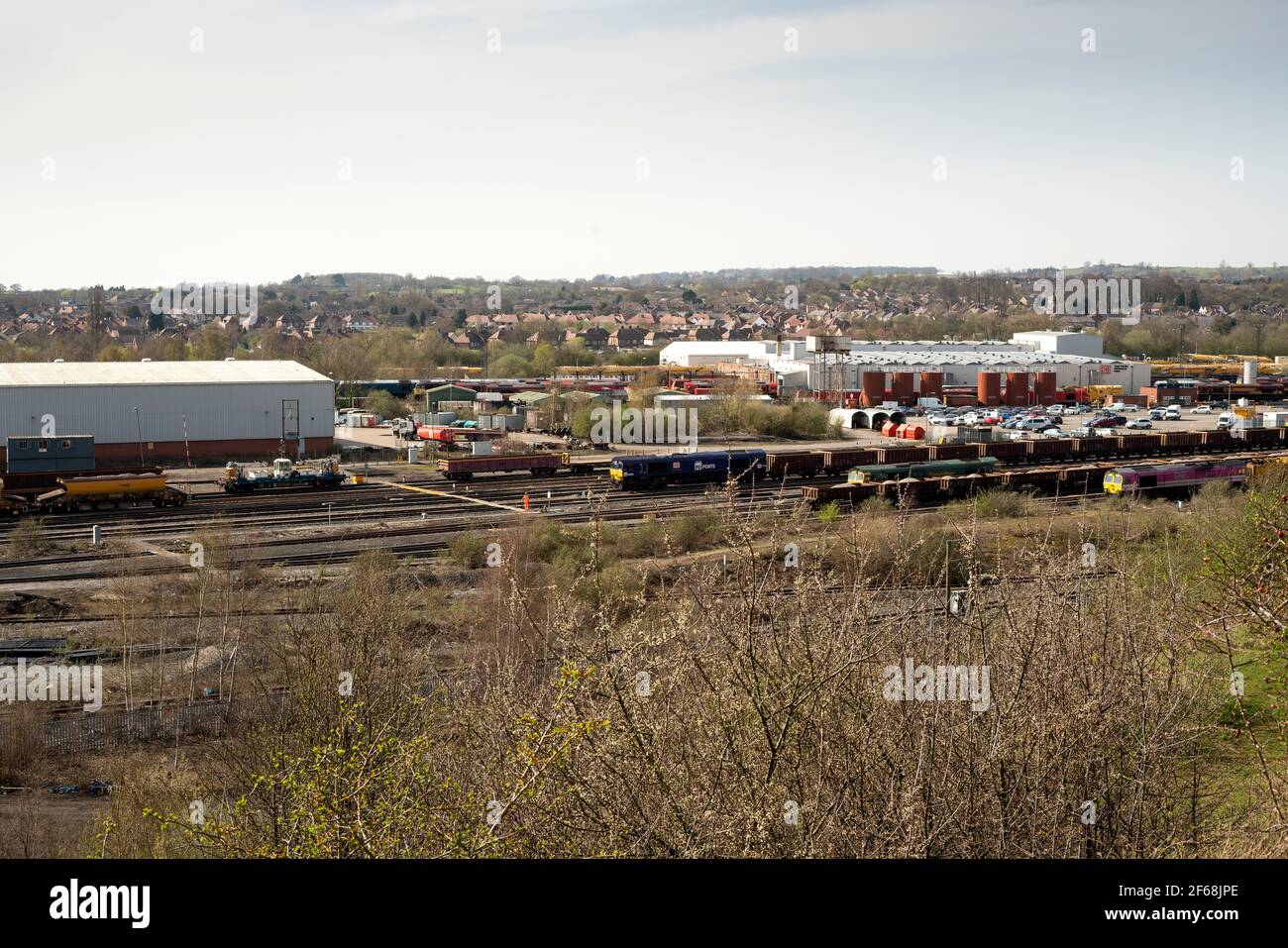 Engine sheds and locomotives at Toton Sidings, Nottinghamshire, UK ...