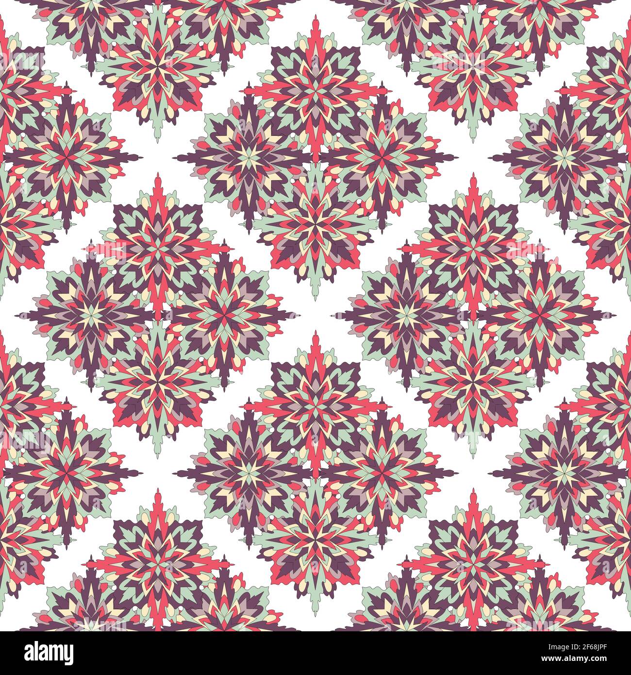 Geometric mandala pattern, outline hand drawn style Stock Vector Image ...